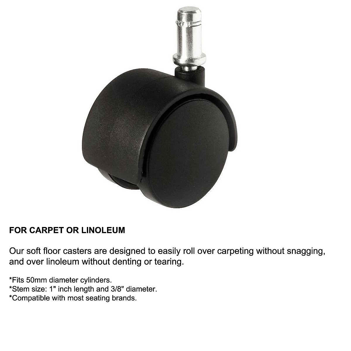 Perch Polyurethane Work Stool Heavy Duty with Wheels for Carpet or Linoleum, Workbench Height