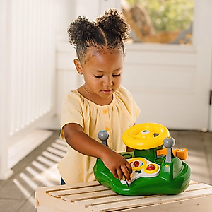 John Deere Busy Driver, Kids Toy Steering Wheel & Driving Dashboard, 12 Months and Up Green