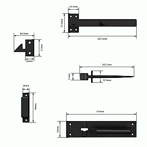 WEWORTH Heavy Duty Gate Latch for Wooden Fence, Aluminum Two Side Swinging Door Latch Gate Hardware,Self Locking Outswinging Door Latch Gate for Garden,Farm,Outdoor Fence, Wooden Gates