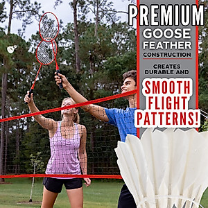 Franklin Sports Elite Badminton Net Set - Includes Badminton Rackets, Poles/Net, Stakes, Ropes, Boundary Kit - Beach or Backyard Volleyball Badminton- Easy Setup,Black
