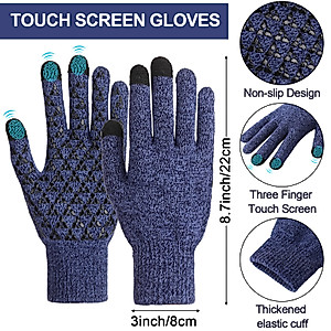 16 Pcs Winter Hat Scarf Gloves Sock Set Knit Beanie Cap Neck Warmer Scarf Touchscreen Gloves Slouchy Skull Cap Mittens Circle Scarves Socks for Women Men