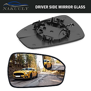Nakuuly Mirror Glass Passenger Right Side Compatible with 2013-2020 Ford Fusion Side View Heated Convex Mirror Glass with Rear Holder Replace # DS7Z17K707B