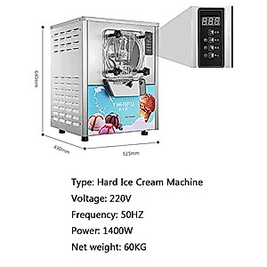MNSSRN Commercial Ice Cream Machine, Hard Ice Cream Machine Cone Machine Ice Cream Machine, Commercial Fully Automatic Desktop Ice Cream Machine
