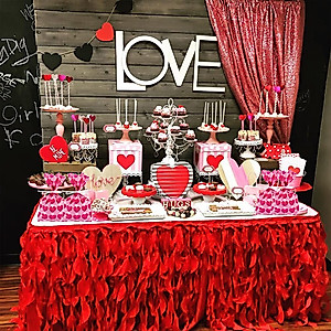 Valentine Cellophane Bags Heart Treat Bags - Happy Valentine's Day Gift Bags with Twist Ties Sweet Party Goodie Bags for Candy, Food,Soap, Cookie, Valentine Chocolates