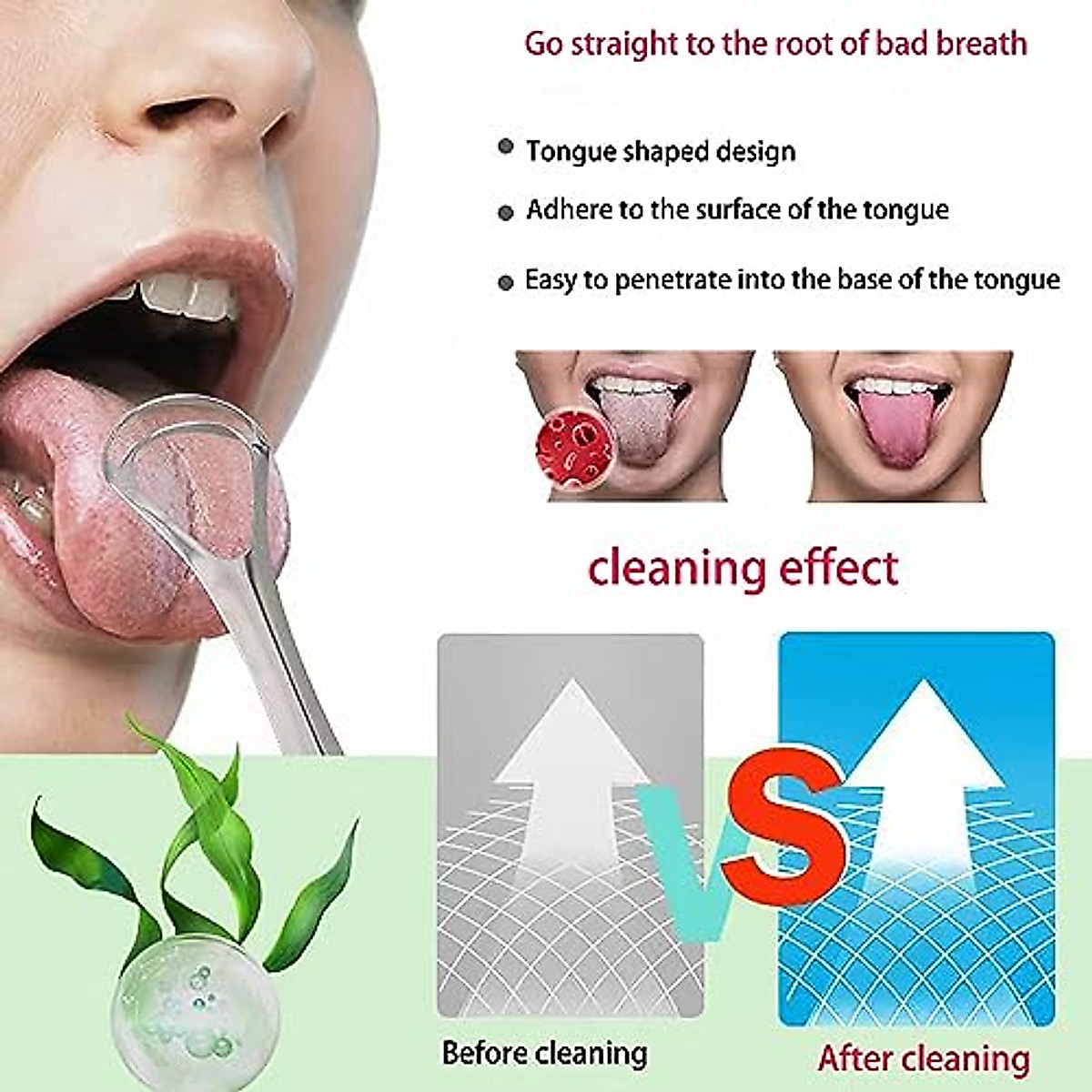 2pcs Tongue Scrubber, Copper Tongue Scraper, Best Tongue Scraper for Reducing Bad Breath and Refreshing Lips, Suitable for Everyone(Trumpet)