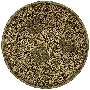 SAFAVIEH Antiquity Collection 6&#039; Round Beige AT57D Handmade Traditional Oriental Premium Wool Area Rug
