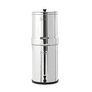 Crown Berkey Gravity-Fed Stainless Steel Countertop Water Filter System 6 Gallon with 2 Authentic Black Berkey Elements BB9-2 Filters