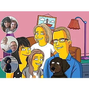 Simpsons Personalized Caricature Digital Art | Wall Art | Wall Decor | Simpsons Custom Family Digital Version