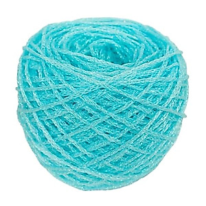 50G Crochet Yarn for Hand Knitting Doll Bags Metallic Cotton Thread Yarns DIY Crocheting Accessoris Gold Laser Lines (Color : Blue)