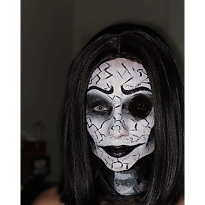 Wismee Classic White Face Body Paint Makeup Clown White Lite 1.9Oz Cake Tub, Joker Zombie Vampire Halloween Costume Single Foundation Cream for Special Effects SFX makeup Fancy Dress Up Cosmetics