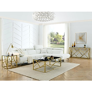 Goderfuu Modern Side Table Small End Table Black Glass Night Stand, Corner Table with Stainless Steel Base, Square End Table with Storage, Bedroom Side Table Living Room Sofa Table, Gold Side Table