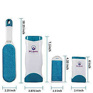 Pet Hair Remover Brush - Dog Hair Remover for Clothes - lint Brush pet Hair Remover - Reusable Fur Remover for Furniture and Clothing - Light pet Dander Remover with self Cleaning Base