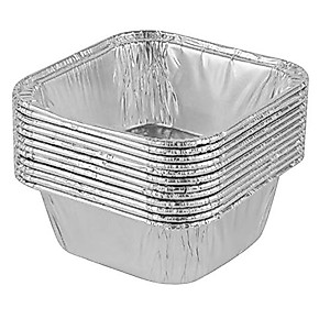 [60 PACK] Aluminum Square Tin Muffin Pan 3 inch - Disposable Aluminum Cupcake Pans - Strong, Durable, Reusable, Recyclable - Muffin Tin Great for Baking Cupcakes, Muffins, Small Pies, Loafs (3 x 3)
