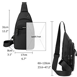 Sling Bag for Men Women Small Shoulder Chest Bag Nylon Waterproof Lightweight MINI Crossbody Daypack for Hiking Camping Outdoor Sports