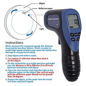 EHDIS Digital Handle Tachometer RPM Meter Non Contact Photo LCD Tachometer RPM Reader Gauge Speed Tach Meter