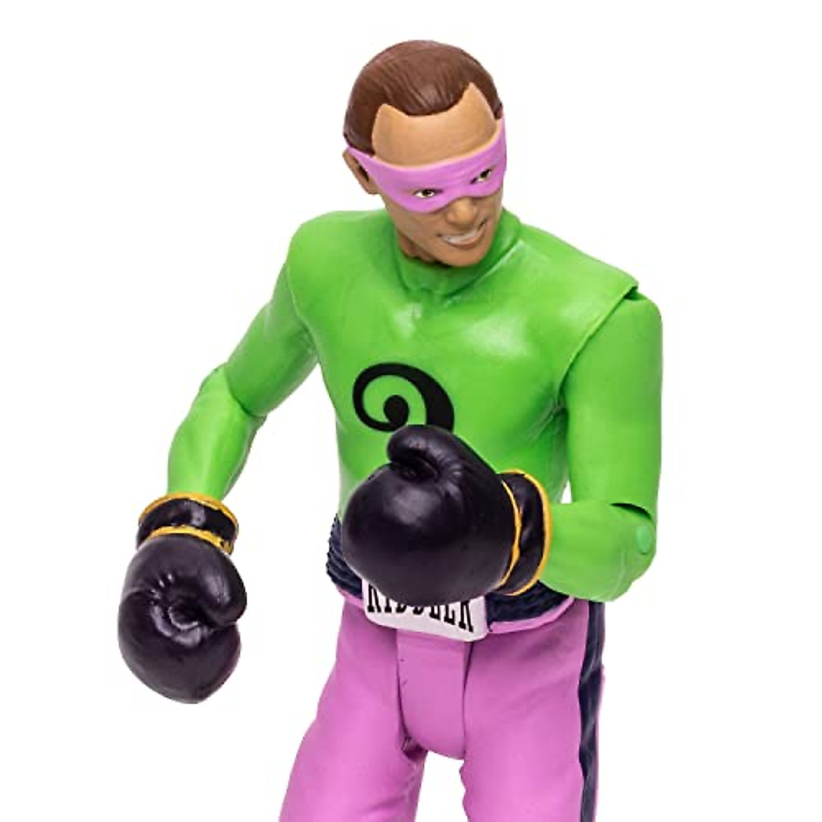McFarlane Toys, DC Multiverse, 5-inch DC Retro Riddler Boxing Action Figure with Action Word Bubbles, Collectible DC Retro 1960's TV Figure – Ages 12+