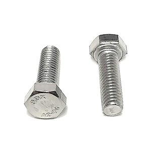 M5-.80 X 16 Hex Head Cap Screw Hex Bolts DIN933 (M5x16) Full Thread A2-70 Stainless Steel (25 Pieces)