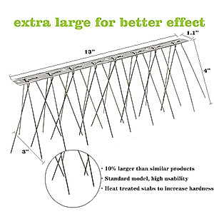 ZHENT Anti Bird Spikes for Pigeons and Small Birds,Full 304 Stainless Steel Bird Arrow Kit,21.6Ft Bird Deterrent Spikes Repellent Fence Spikes(20 Pack Uninstalled)