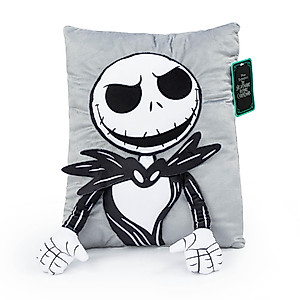 Jay Franco Disney Nightmare Before Christmas Jack 3D Snuggle Plush Pillow - Super Soft Skeleton Pillow - Measures 15 Inches