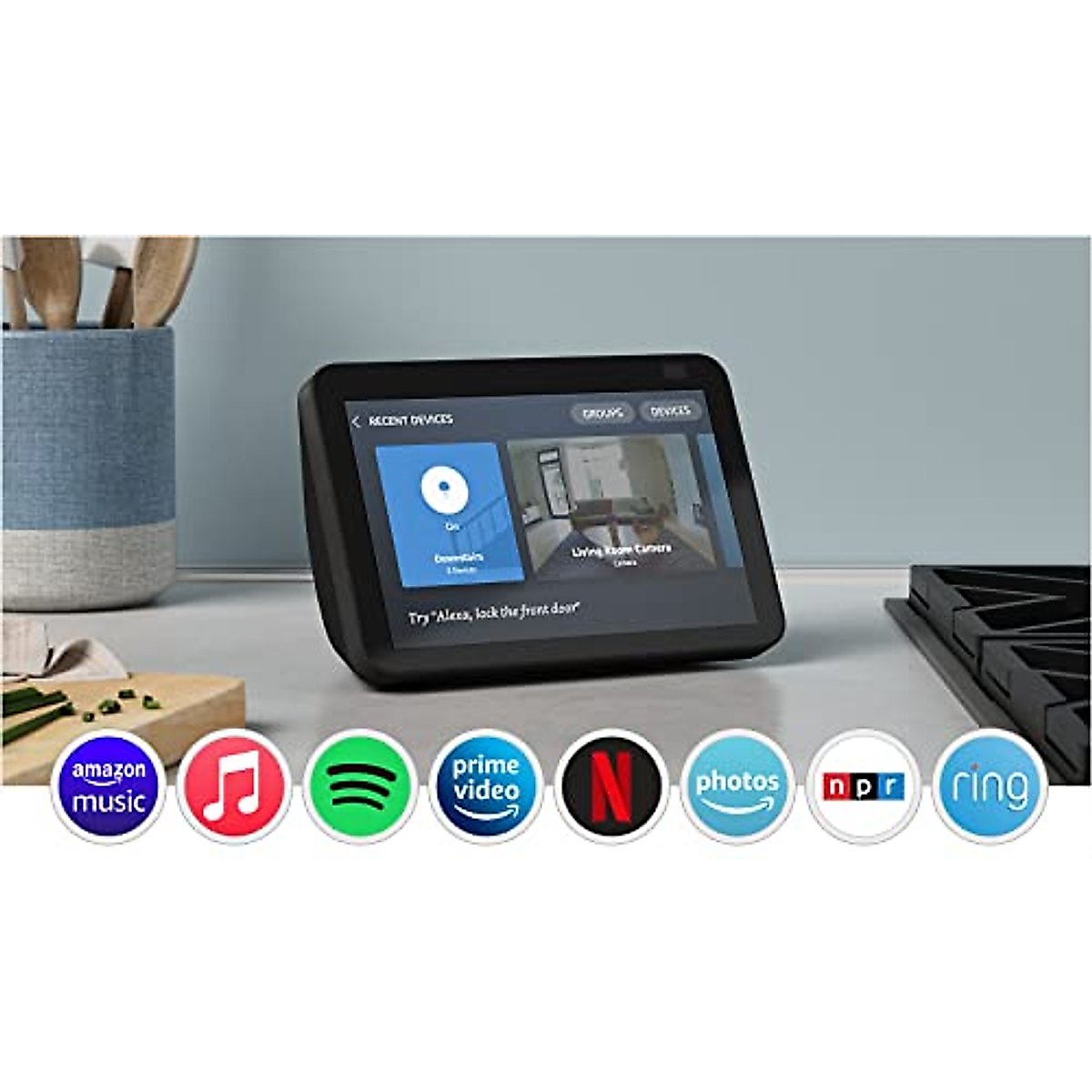Echo Show 8 (2nd Gen, 2021 release) | HD smart display with Alexa and 13 MP camera | Charcoal