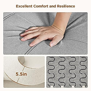 Noelse 3-in-1 Convertible Sofa Bed, Sleeper Chair Bed Pull Out Chair Bed, Sofa Bed with Adjustable Backrest, Single Sleeper Sofa Comfy Chair for Living Room Apartment (Light Gray)