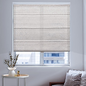Keego Roman Shades Cordless Elegant Roman Shades for Window Light Filtering Modern Blinds for Window Easy to Install Custom Size Fabric Roman Shades (Natural, 37" W x 64" H)