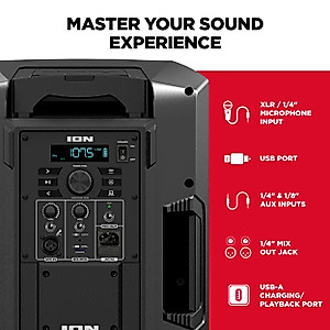 Ion Audio Trouper 300 - Battery Powered Portable Bluetooth Speaker with Rechargeable Battery, Multi-Channel Mixer and Lights (Renewed)