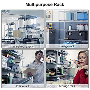 NiamVelo Storage Shelves Heavy Duty 6 Tier Wire Shelving Unit with Wheels Adjustable NSF Metal Wire Shelf 48" L×18" W×82" H Garage Shelves 2100 Lbs Weight Capacity Multifunctional Storage Rack, Chrome