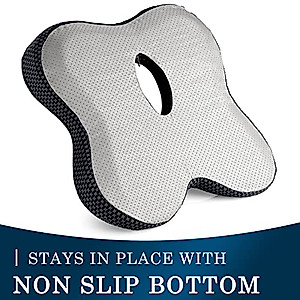 Eyamummo Coccyx Seat Cushion and Back Cushions Combo for Office Chair, Pure Memory Foam Ergonomic Seat Cushions and Orthopedic Lumbar Support Pillow for Tailbone, Lower Backache Sciatica Comfort