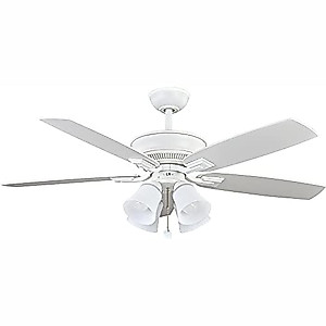 Hampton Bay Devron 52 in. LED Indoor Matte White Ceiling Fan with Light Kit