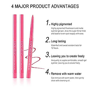 COOSA Waterproof Eye Liner Pencil Set 20 Colors Natural Matte Long Lasting Eyeliners Eye Makeup Pencils,Easy Apply Colored Eyeliner Retractable Eye Makeup Liners and Shadow Pencil for Women