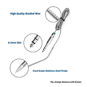 Stanbroil Meat Temperature Probe and Universal Meat Grill Thermometer Probe for Green Mountain Jim Bowie, Daniel Boone, and Davy Crockett Pellet Grills, Replacement Parts for GMG Part P-1035/GMGP40