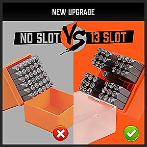 HORUSDY 37-Piece Number and Letter Stamp Set 1/4 (6mm) (A-Z & 0-9 + Stars) Punch Perfect for Imprinting Metal Stamping kit, Plastic, Wood, Leather