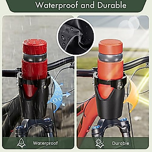 Titanker Bike Cup Holder, Upgraded Bike Water Bottle Holder with Aluminum Alloy Fasteners for Secure Grip, Adjustable 16oz to 32oz Bike Drink Holder for Road MTB Bikes, Scooter, Treadmill, Black