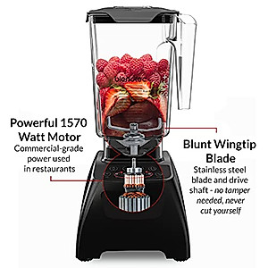 Blendtec Classic Fit Blender with FourSide Jar (75 oz), 30-sec Pre-programmed cycle, High-Low Pulse, Professional-Grade Power, Black