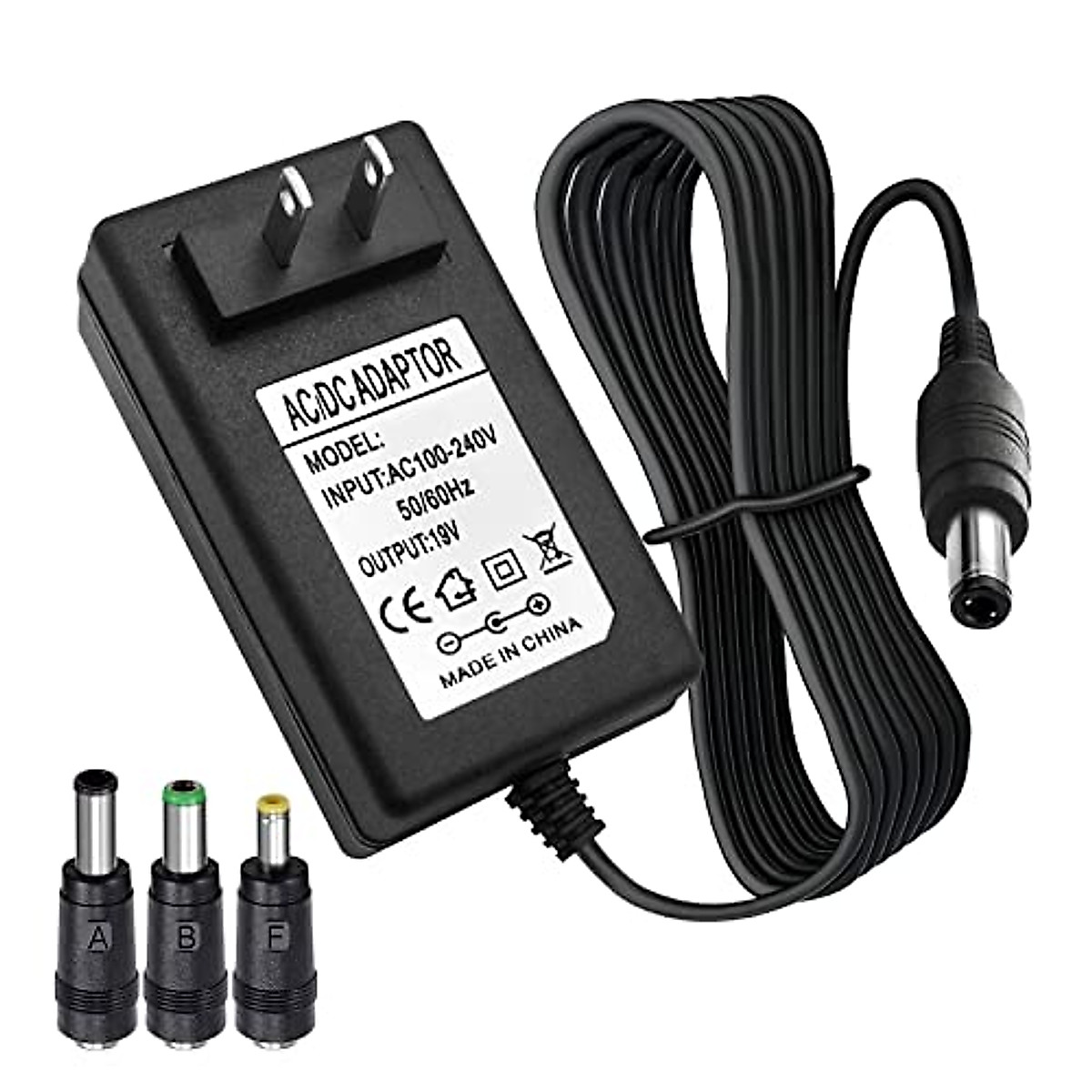 19V AC DC Charger Power Cord Compatible for Eufy RoboVac 11S 12 15C 25C 30C 35C, Pure Clean PUCRC 15 25 26B 90, Coredy Robotic R580 R650 R750 G800, ILIFE V3s Pro A4s Pro V5s Pro Robot Vacuum Cleaner