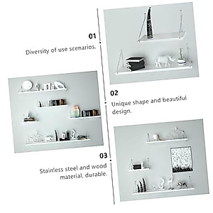 HOLIDYOYO 3pcs Shelf DIY Floating Wall Storage Mounted Shelves for Storage Hanging Holder Hanging Wall Plants Bookshelves Wall Mounted Home Decor Wall Mount Shelves Storage Rack Board White