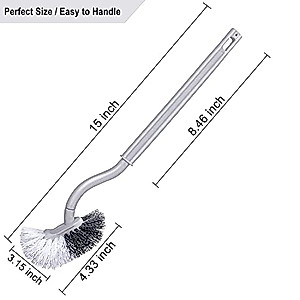 JIANYI Toilet Bowl Brush, Compact Handle Bathroom Brush, Curved Design Angled Cleaner Scrubber with Strong Bristles for Deep Cleaning