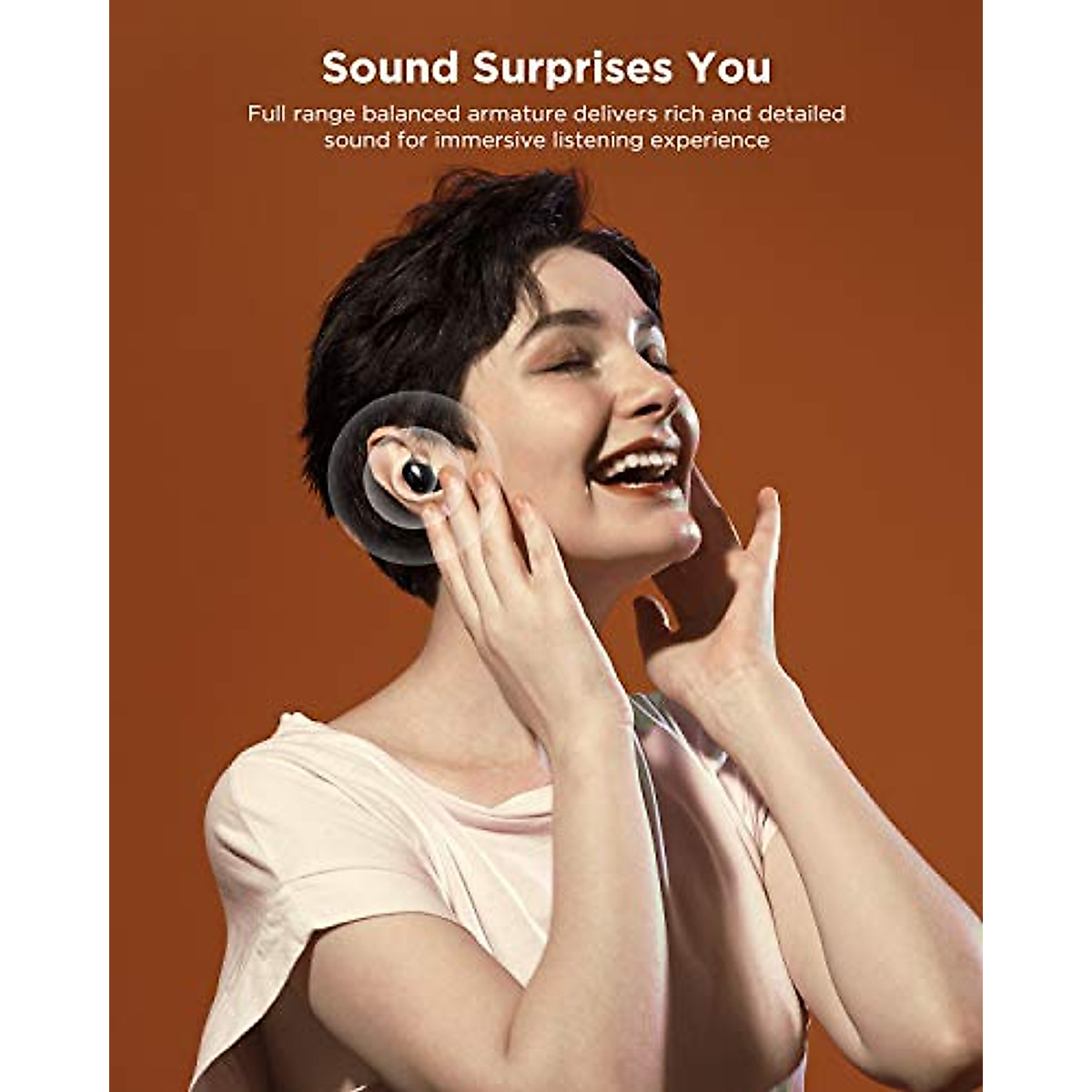 1MORE Colorbuds Wireless Earbuds Bluetooth 5.0 Headphone with Fast Charging, Qualcomm Chip IPX5 Waterproof Stereo in-Ear Earphones CVC8.0 Build-in Dual Mic ENC Auto Play/Pause, 22H