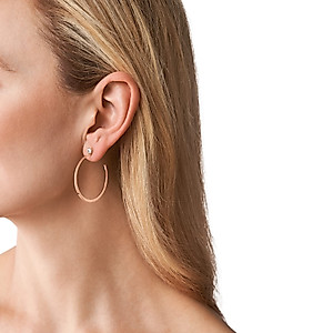 Michael Kors Stainless Steel and Cubic Zirconia Hoop Earrings for Women, Color: Rose Gold (Model: MKJ7905791)