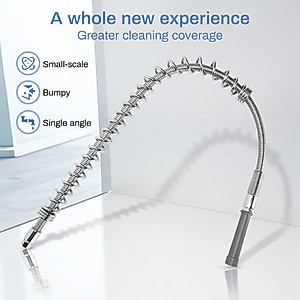 Commercial Sink Sprayer Hose,Commercial Kitchen Sink Faucets Flexible Hose Replacement(44 inch),with 304 Stainless Steel Pre Rinse Spring,Sink Sprayer Hose,Suitable for Use with Commercial Faucets