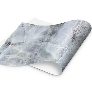 Livelynine 12-Pack 24X12" Blue Marble Vinyl Flooring Peel and Stick Floor Tile Stickers Waterproof Bathroom Floor Tiles Self Adhesive Peel and Stick Flooring Kitchen Renter Friendly Tiles for Floor