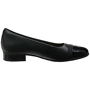 Clarks womens Juliet Monte Pump, Black Leather/Synthetic, 8.5 Wide US