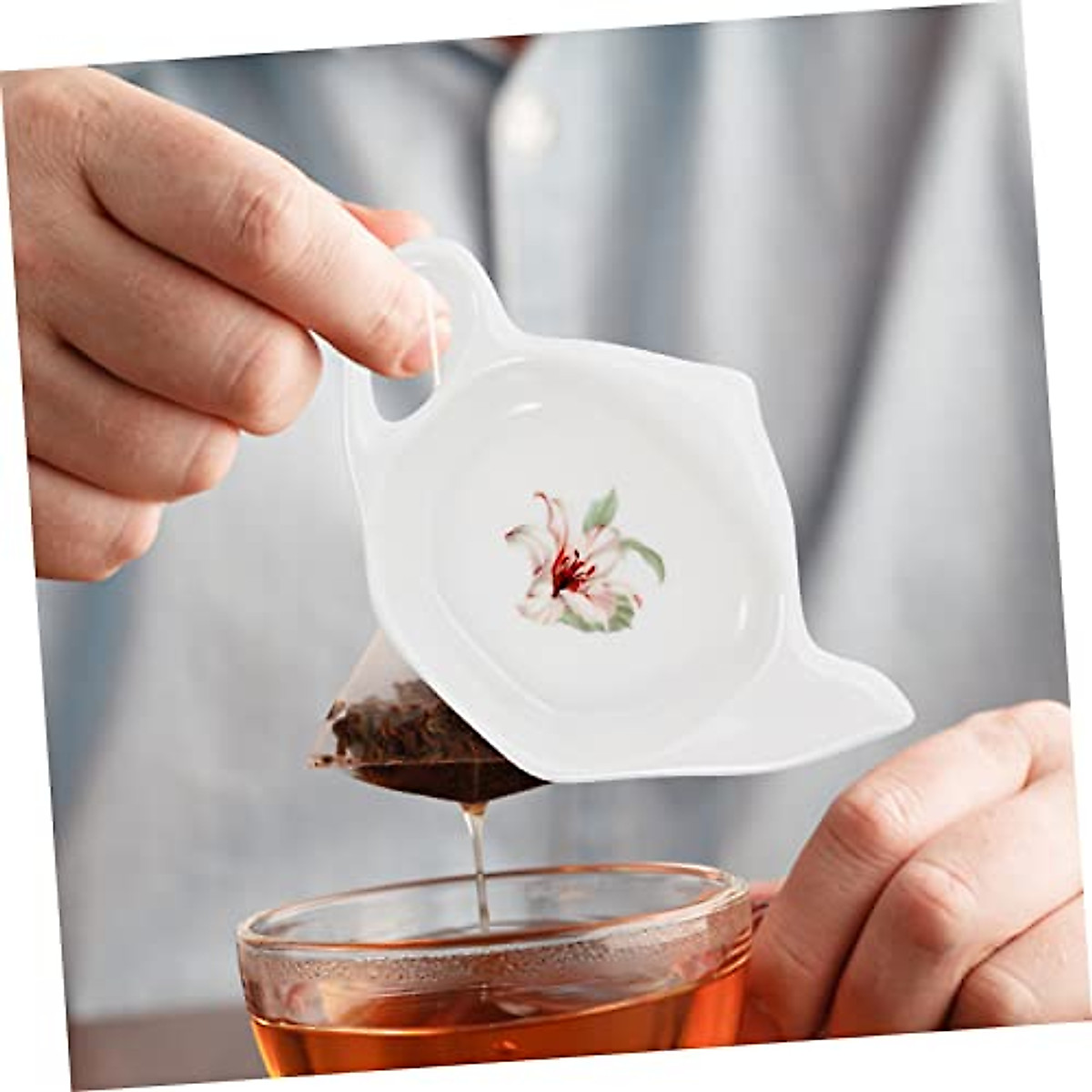 KICHOUSE 2pcs Tea Bag Saucer Ring Tray for Jewelry Keychain Holder Condiment Holder Tea Bag Holder for Cup Tea Bag Storage Tray Appetizer Plates Small Teabag Coasters Tea Coasters Container