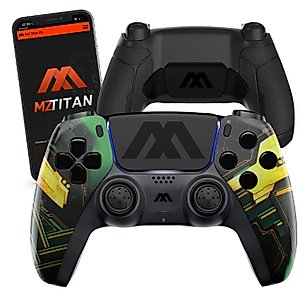 MODDEDZONE Smart Extreme Modded Controller + Anti Recoil 2 Remap Buttons & Interchangeable Thumbsticks & Hair Triggers, Tactical Buttons Compatible with PS5 Custom Controller PC (Ragnarok)