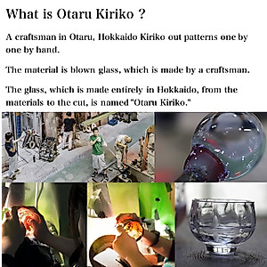 Tomi Craft, Otaru Kiriko Ochoko, Japanese Sake Cups, Beautiful Cut Glass, Craftsmen in Otaru Hokkaido, Hand Made in Japan, Tomi Glass OG101 (Clear)