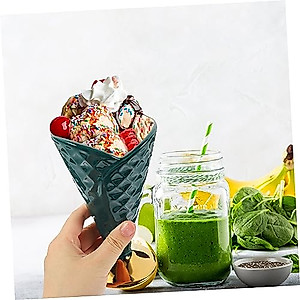 NOLITOY 1Pc tall ice cream cup pink suit mini waffle clear glass mugs ice cream cups ceramic trifle bowl goblet dessert cups ceramic Drinks Cup Coffee Cup Beverage Cup ceramics appetizer