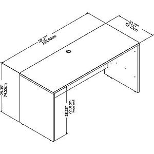 Bush Business Furniture Studio C Home Office Desk, 60W x 24D, Platinum Gray