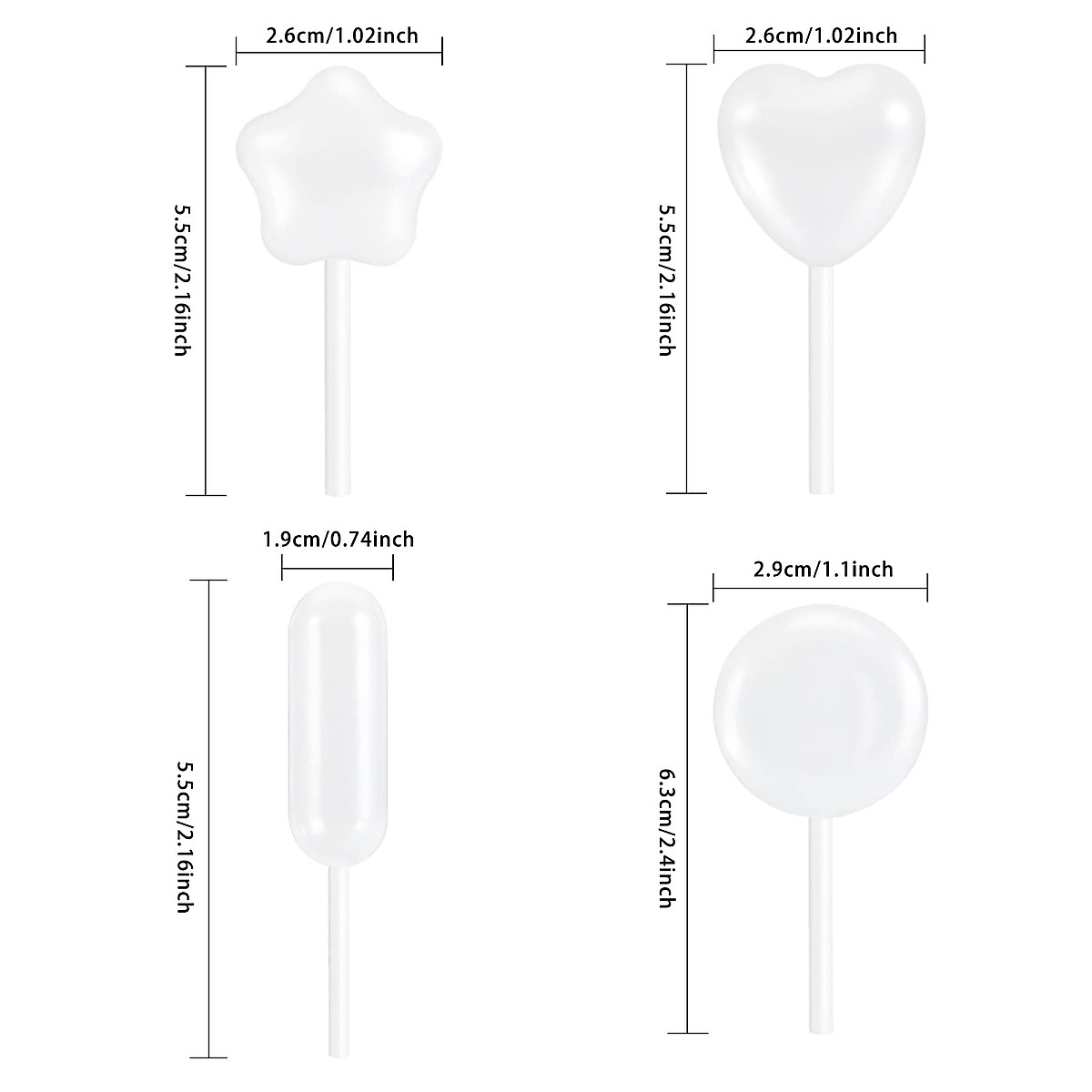 250PCS 4ml Cupcakes Pipettes, Food Grade Plastic Disposable Pipettes, Suitable for Chocolate or Strawberries Cupcakes, Ice Cream, Waffles, Chocolate Dessert
