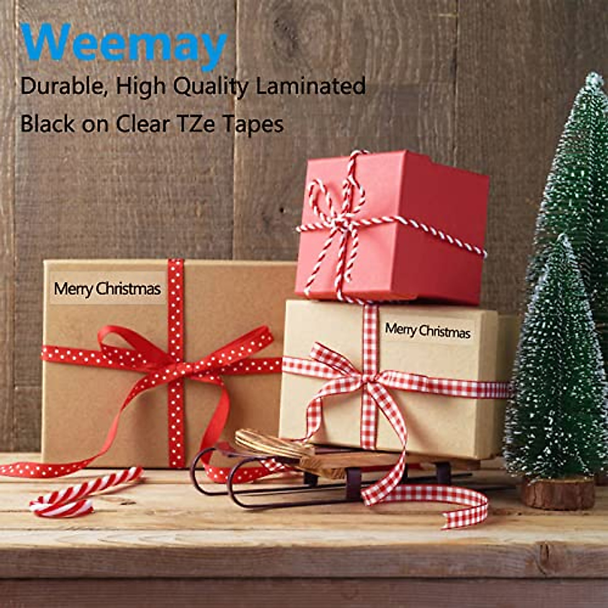 Weemay 5 Pack TZe141 Label Replacement for Brother Tze Tape 18mm 0.7" Laminated Clear TZe TZe-141 TZ141 TZ-141 3/4 Inch Black on Clear labelling for P-touch PT-D400AD PT-D610BT PT-D600 PT-D410 Printer